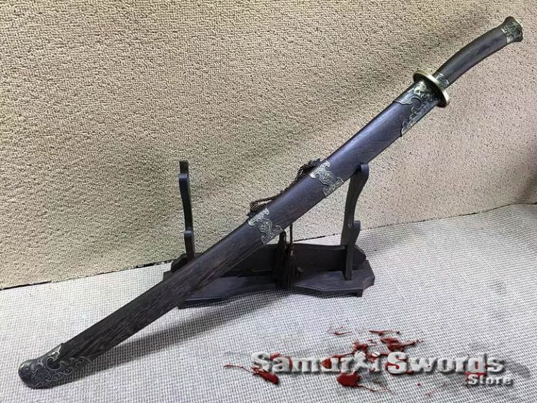 Chinese Dao 1095 Folded Steel with Rosewood Scabbard - Samurai Swords Store