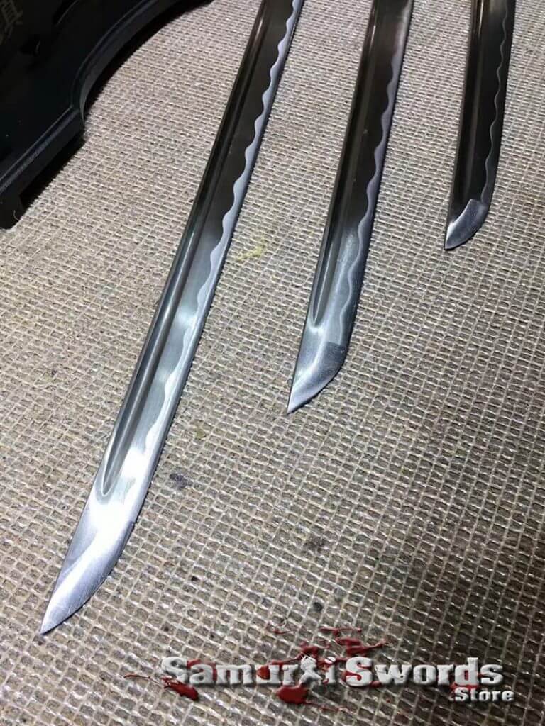 Samurai Sword Set 1060 Carbon Steel with Sparkle Black Hardwood Saya ...