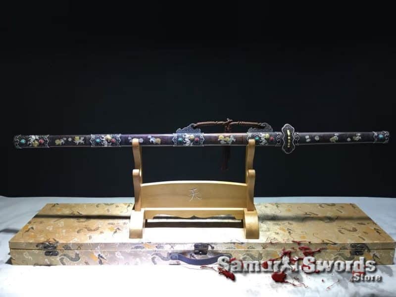 Chinese Jian Sword San Mai Multiple-refined T10 Folded Clay Tempered ...
