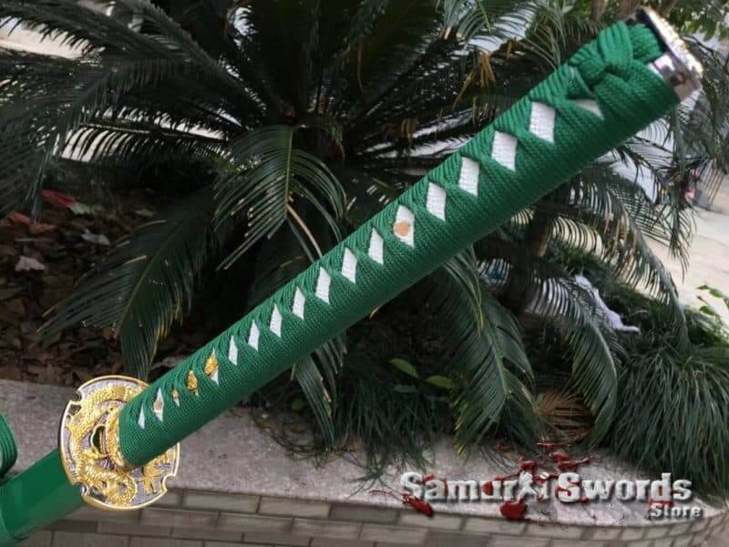 Nodachi Sword 1060 Carbon Steel with Green Saya - Samurai Swords Store