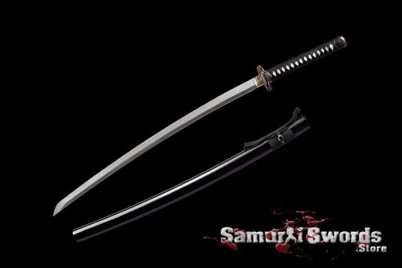 Katana Sword T10 Folded Steel with Twisted Grain Pattern and Gloss ...