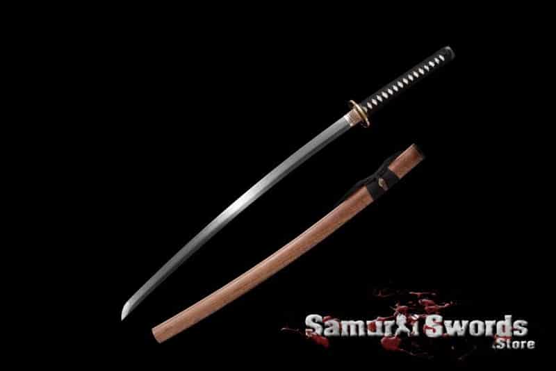 Samurai Katana T10 Folded Clay Tempered Steel with Rosewood Saya ...