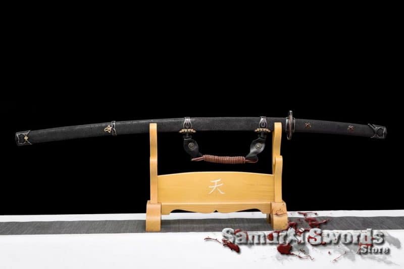 Tachi Sword T10 Folded Clay Tempered Steel with Feather Hadori Polish ...